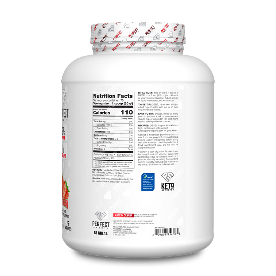 Perfect Sports - Diesel New Zealand Whey Isolate Protein - 5lbs